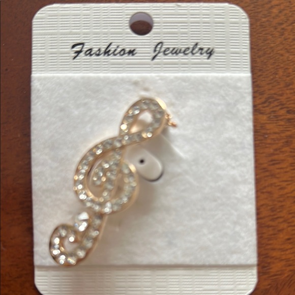 Jewelry | Gold And Silver Treble Clef Brooch | Poshmark